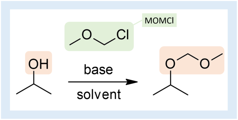 MOMClによるOHの保護（クロロメチルメチルエーテル）